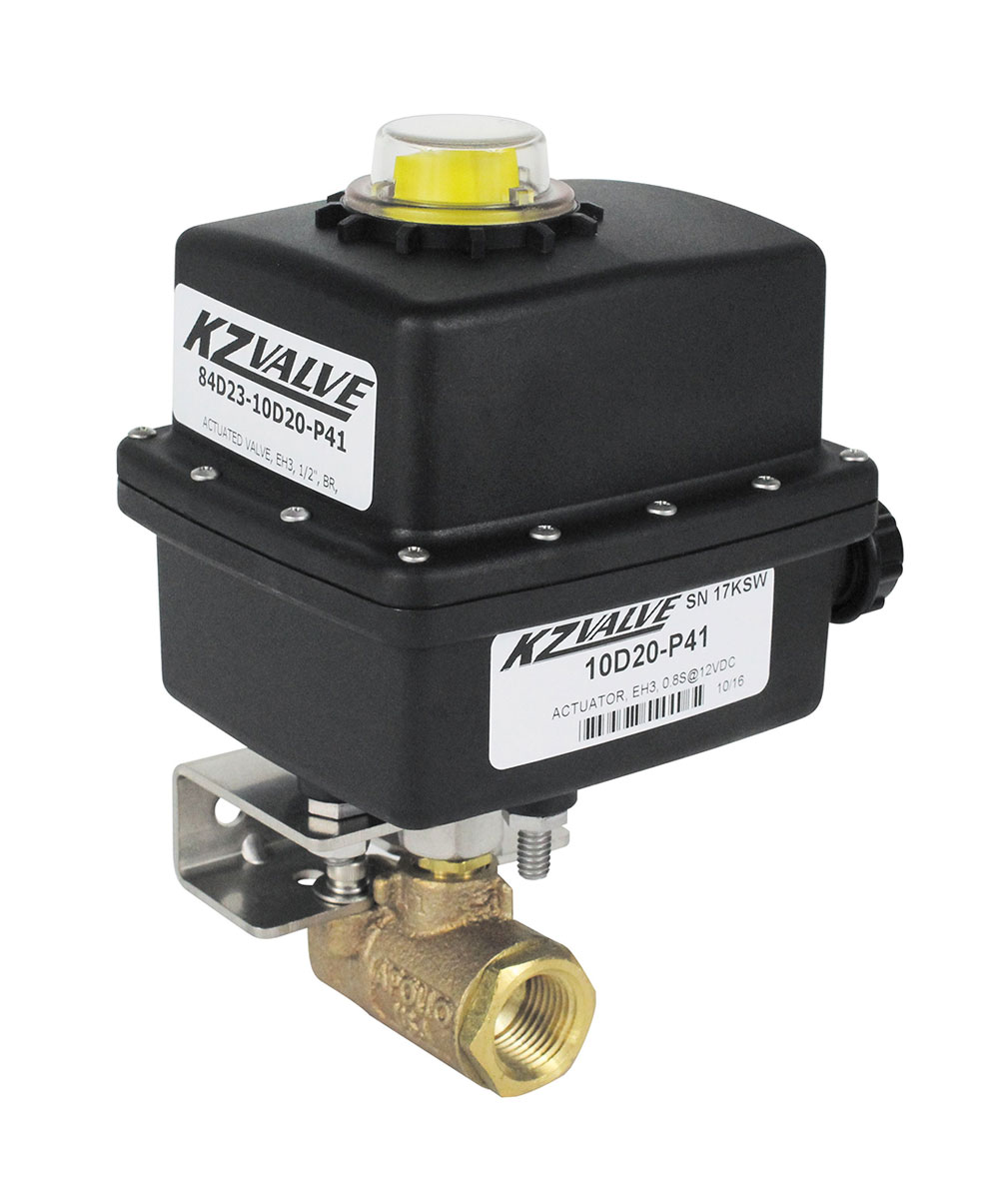 KZ Valve 84 Series 3/4in Bronze Ball Valve 1.5 Second ON/OFF Actuator